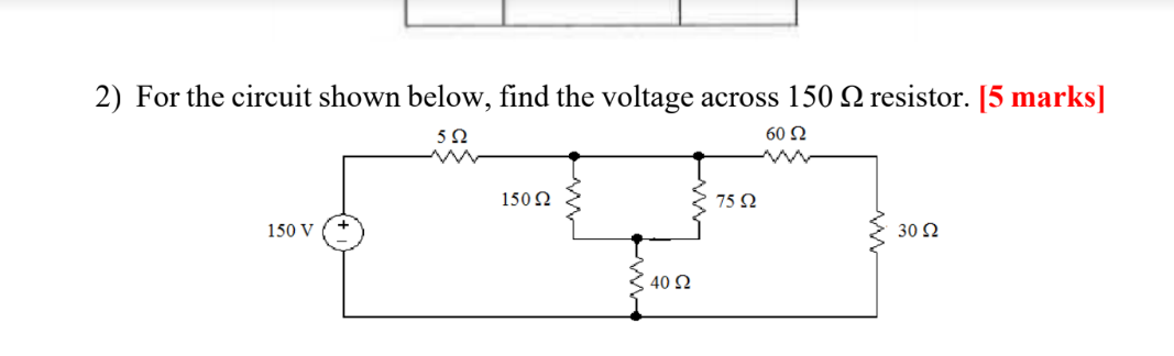 Solved For the circuit shown below, find the voltage across | Chegg.com