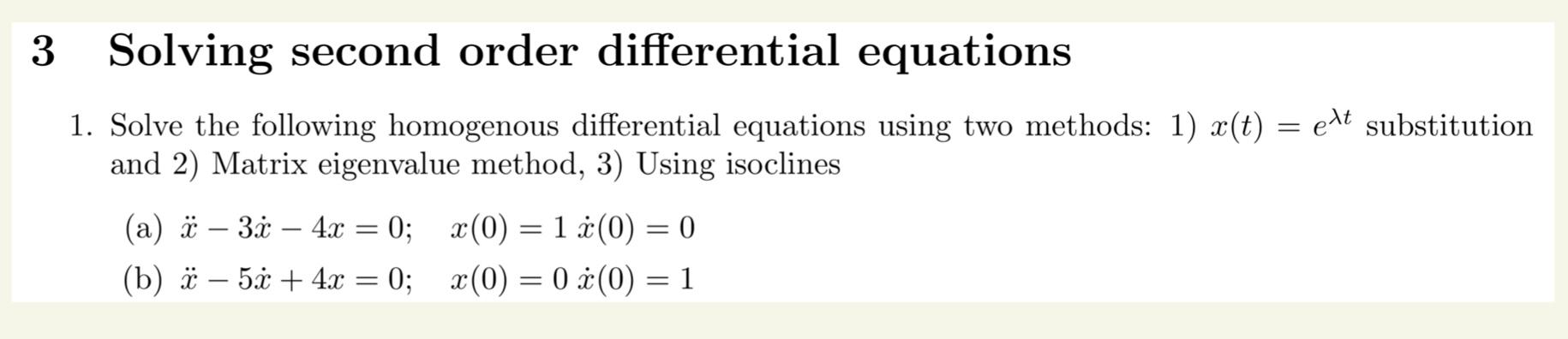 Solved 3 Solving second order differential equations = 1. | Chegg.com
