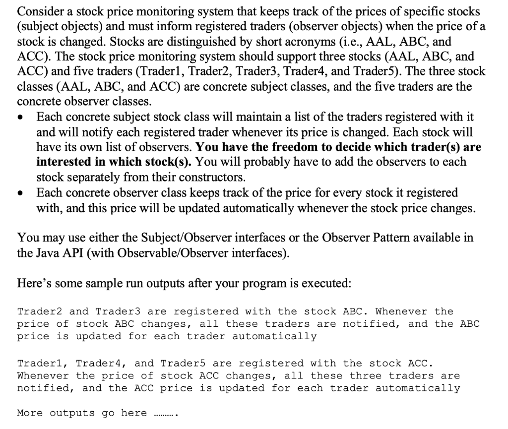 Solved Consider a stock price monitoring system that keeps | Chegg.com