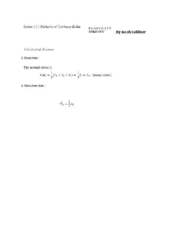 Solved Section 1.3 / Mechanics of Continuous Bodies | Chegg.com