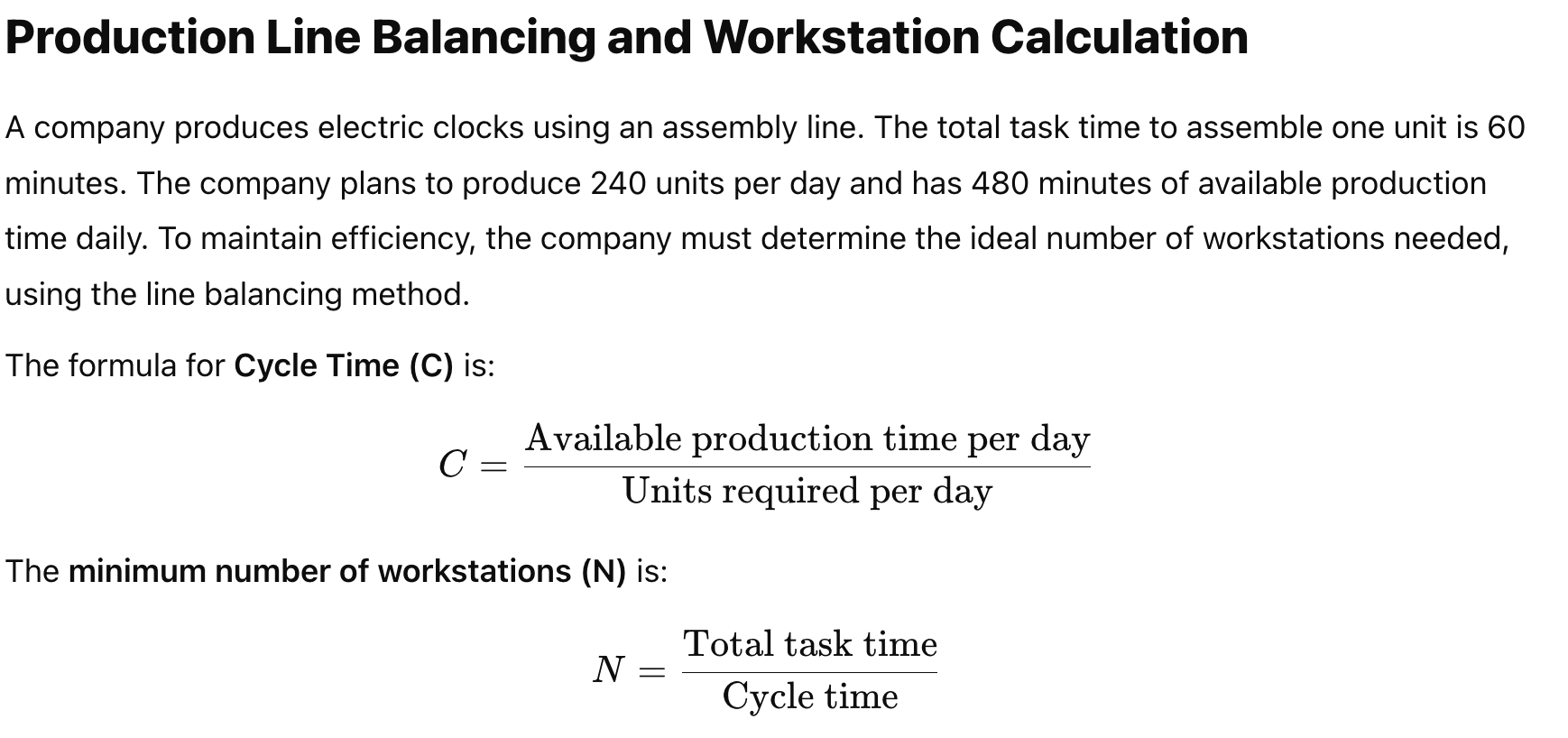 4.Production Line Balancing and Workstation | Chegg.com