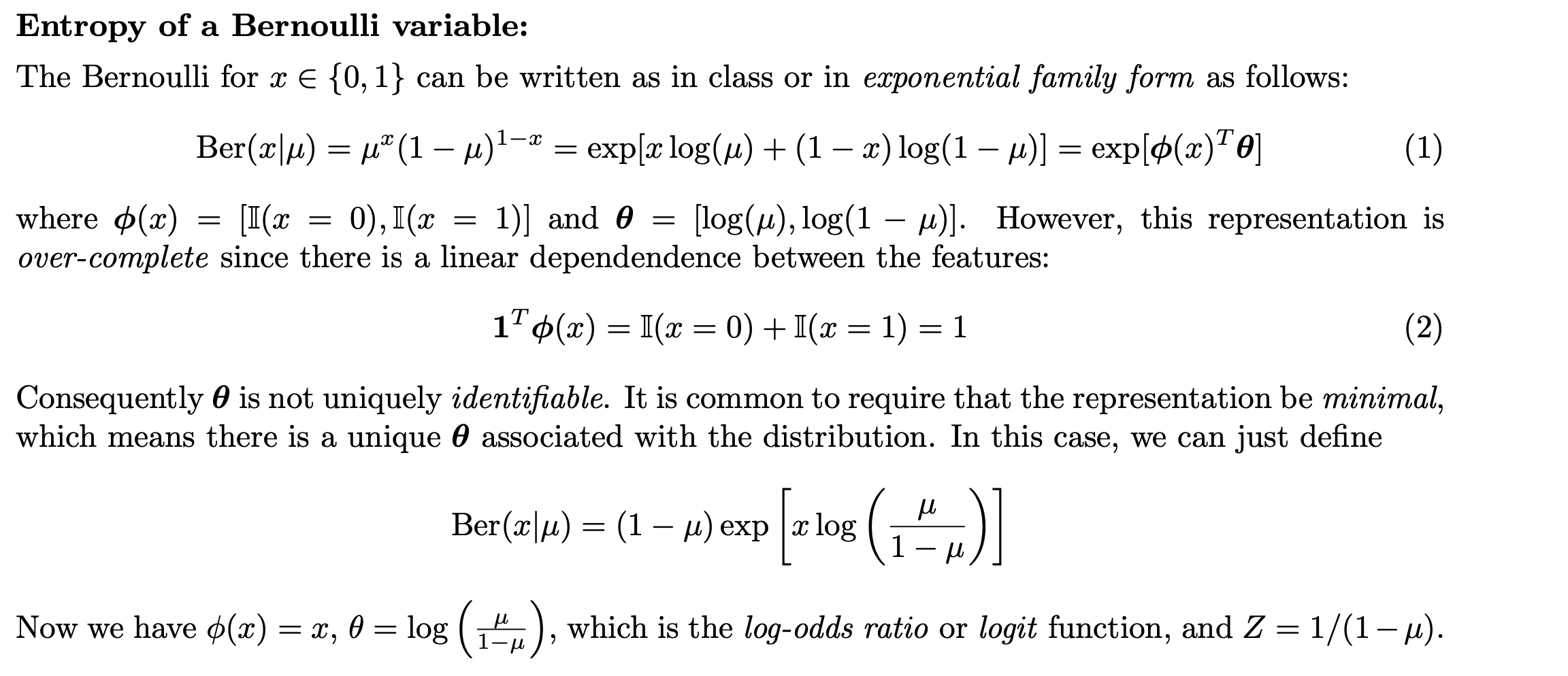 Solved Entropy of a Bernoulli variable: The Bernoulli for x | Chegg.com