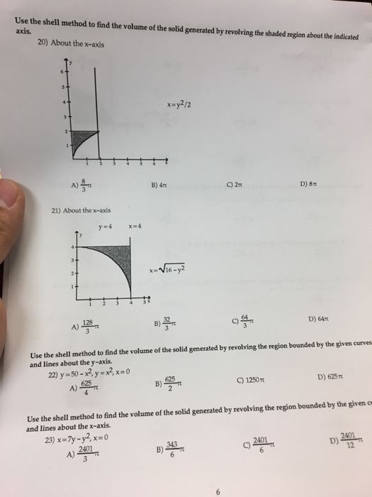 Solved Use the shell method to find the volume of the solid | Chegg.com