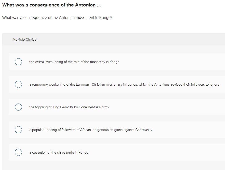 What was a consequence of the Antonian ... What was a | Chegg.com