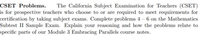 Solved CSET Problems. The California Subject Examination for | Chegg.com