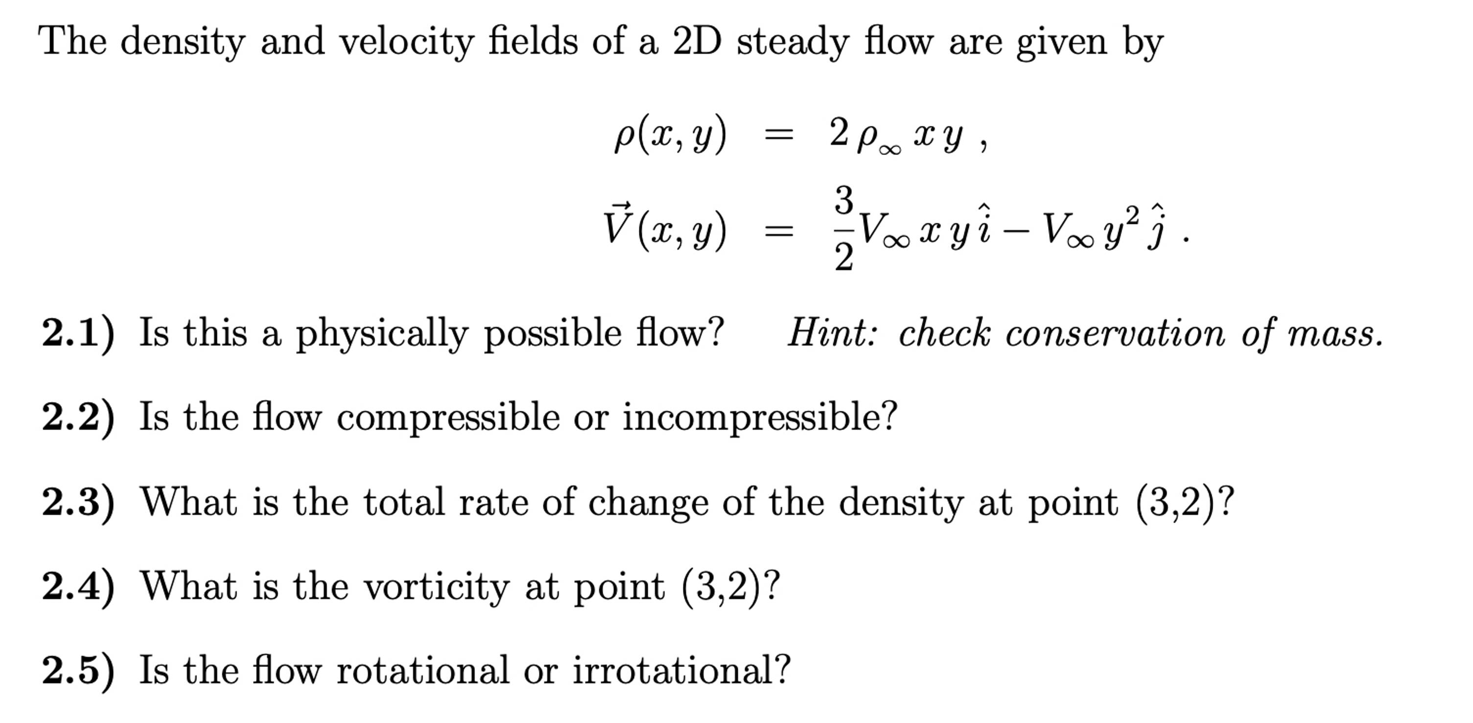 Solved Consider the 2D ﻿flow illustrated below. Its velocity | Chegg.com