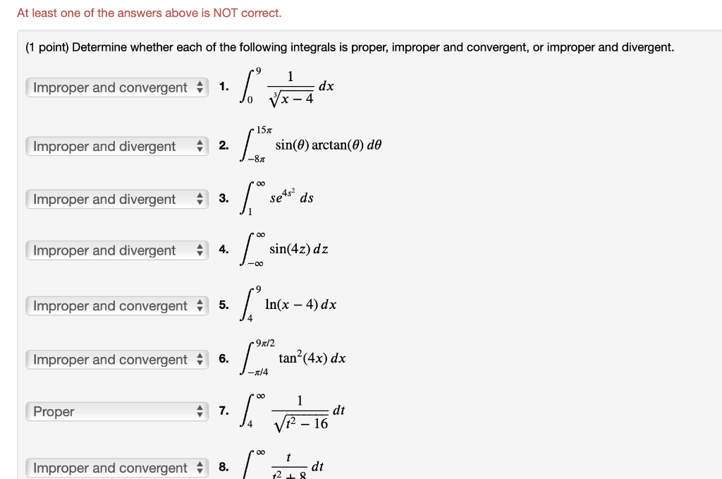 Solved Determine whether each of the following integrals is | Chegg.com