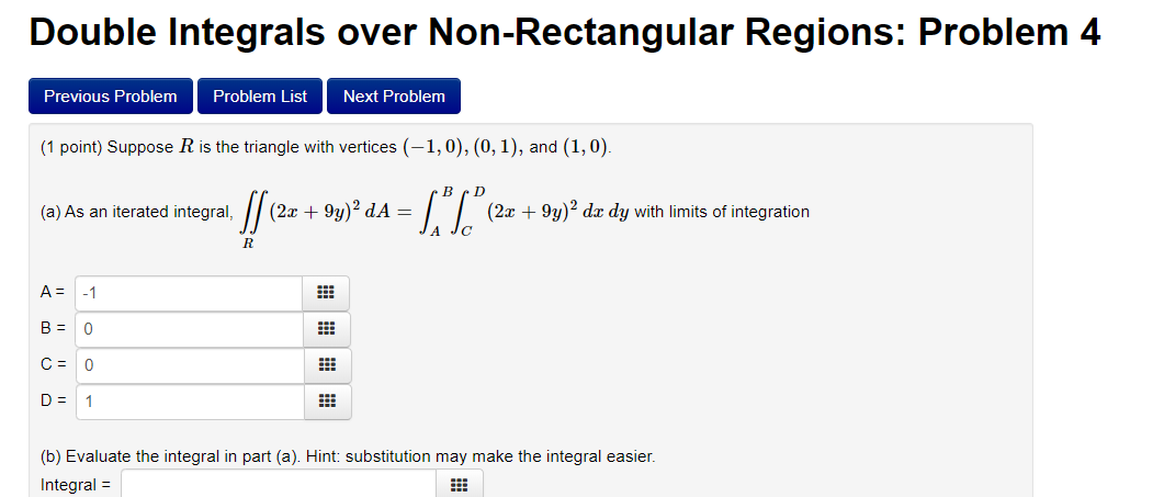 Solved Double Integrals over Non-Rectangular Regions: | Chegg.com