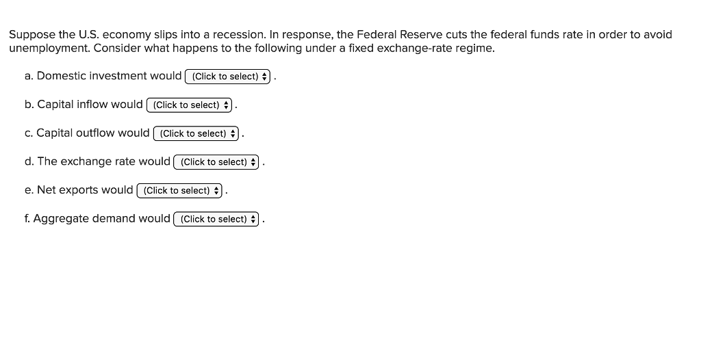 Solved Suppose the U.S. economy slips into a recession. In | Chegg.com
