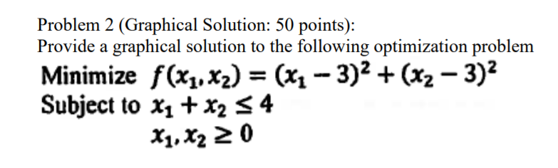 Solved = Problem 2 (Graphical Solution: 50 points): Provide | Chegg.com