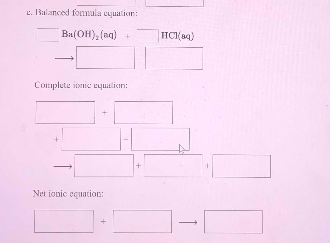 Solved Topics Write the balanced formula, complete ionic, | Chegg.com