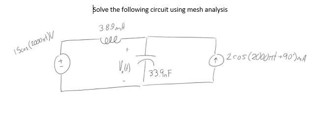 Solved Solve the following circuit using mesh analysis | Chegg.com