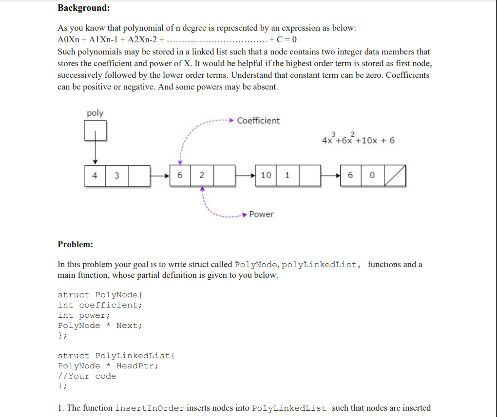 Solved As you know that polynomial of n degree is | Chegg.com