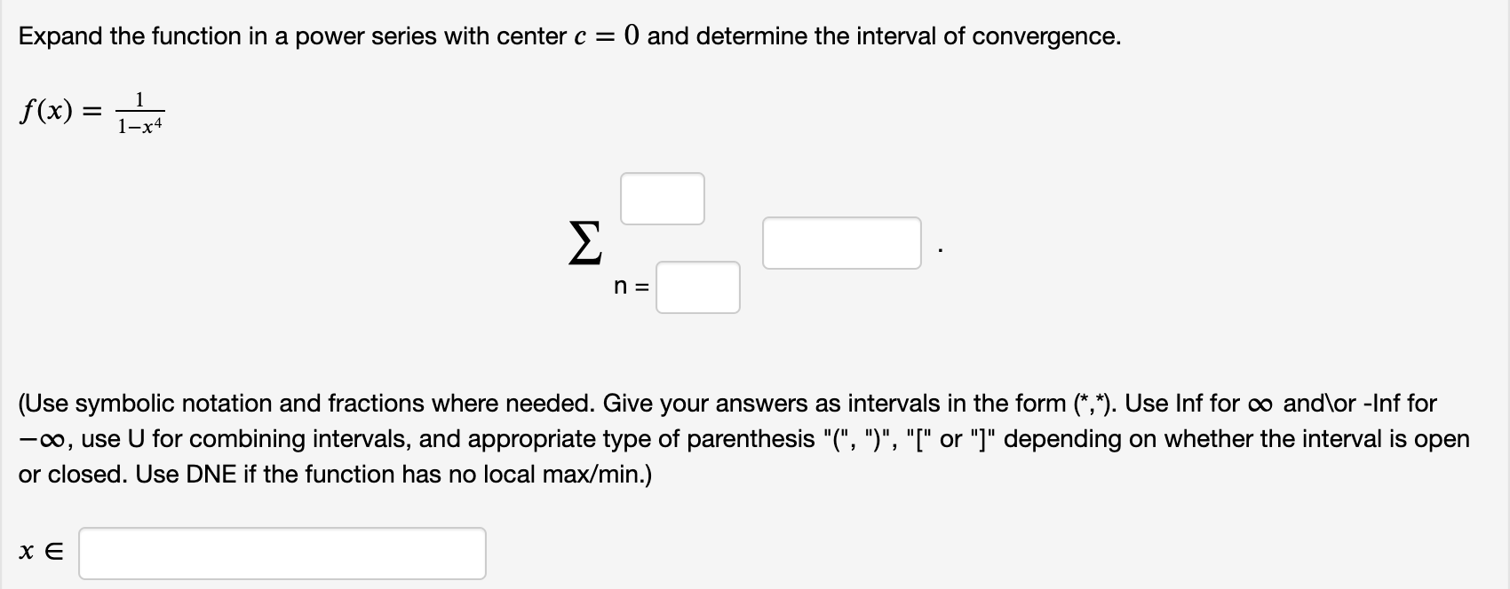 Solved Expand the function in a power series with center c = | Chegg.com