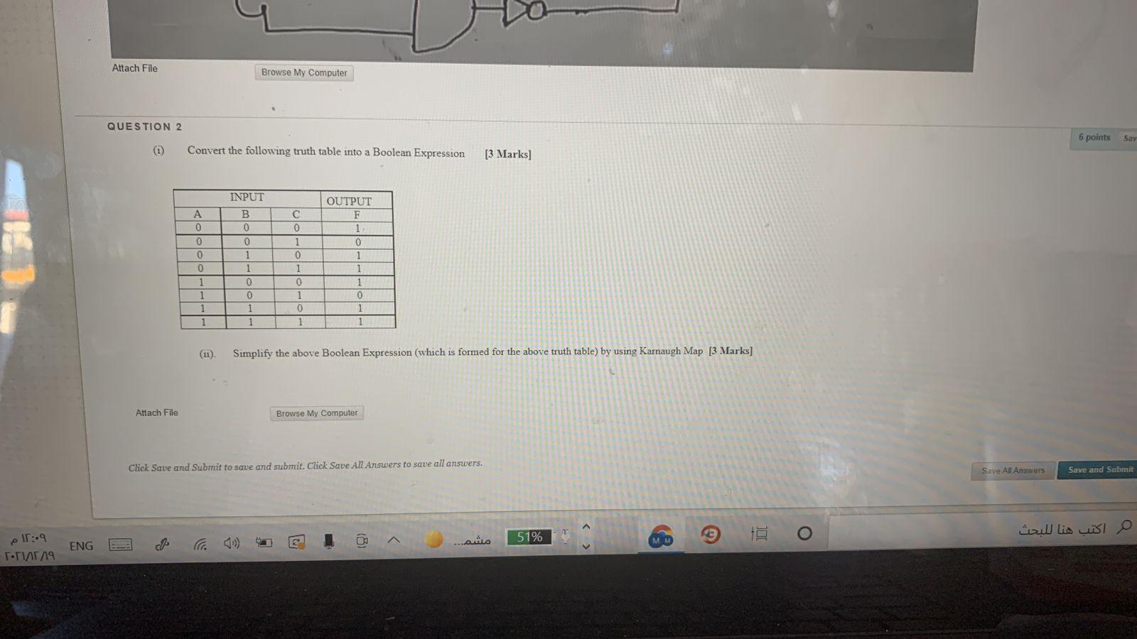 Solved Attach File Browse My Computer QUESTION 2 6 points | Chegg.com