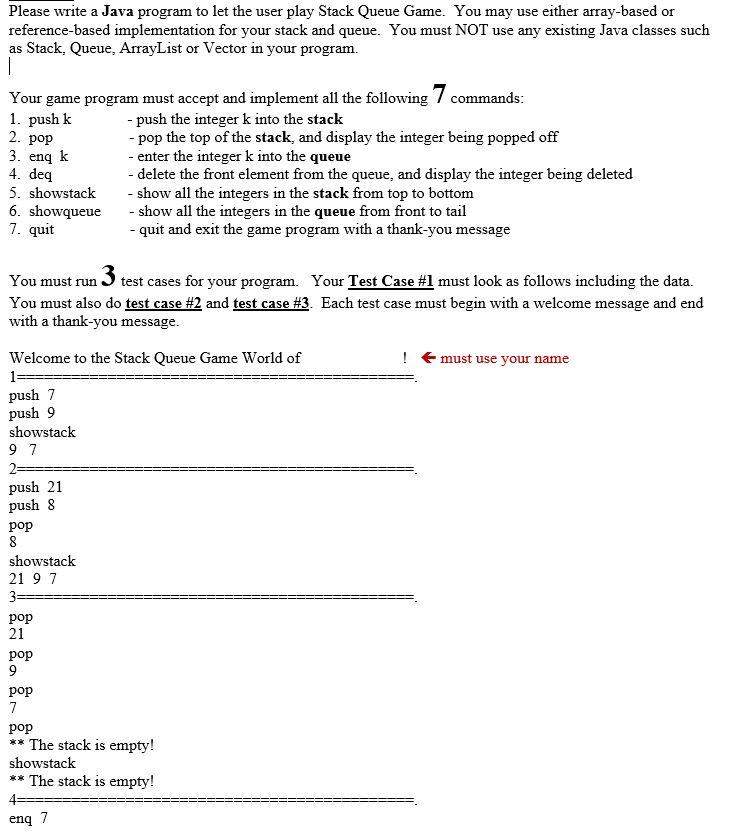 Solved Please write a Java program to let the user play | Chegg.com