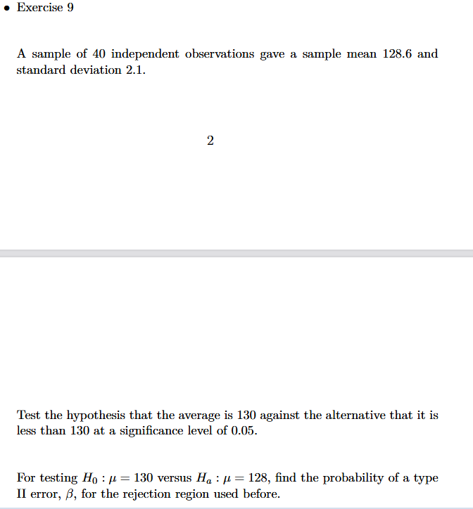 Solved A sample of 40 independent observations gave a sample | Chegg.com