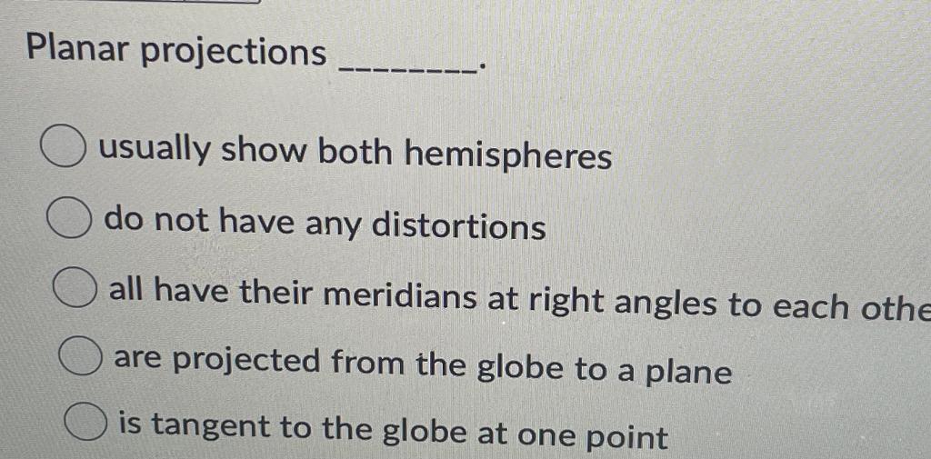 Solved Planar projections usually show both hemispheres do | Chegg.com