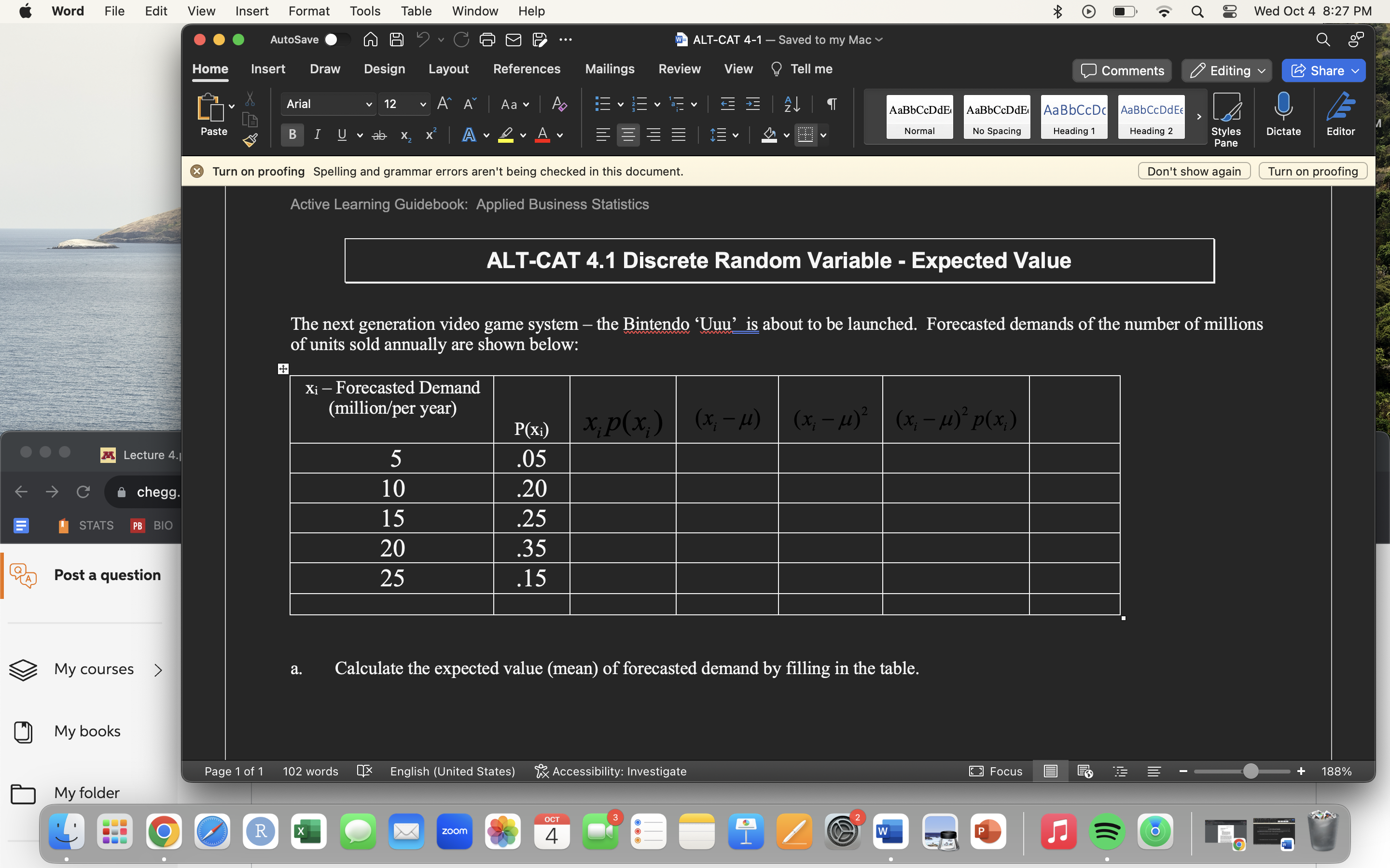 Solved Calculate the expected value (mean) of forecasted | Chegg.com