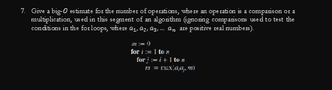 Solved 7. Give a big- O estimate for the number of | Chegg.com