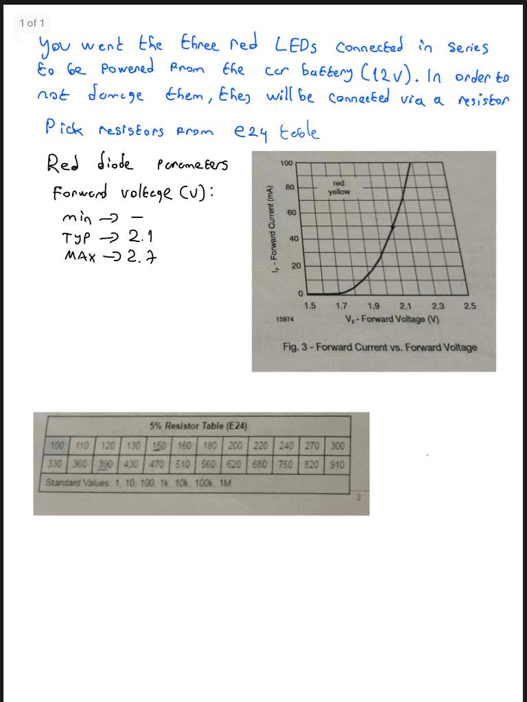 Solved 1 of 1 You went the Ehree red LEDs connected in | Chegg.com