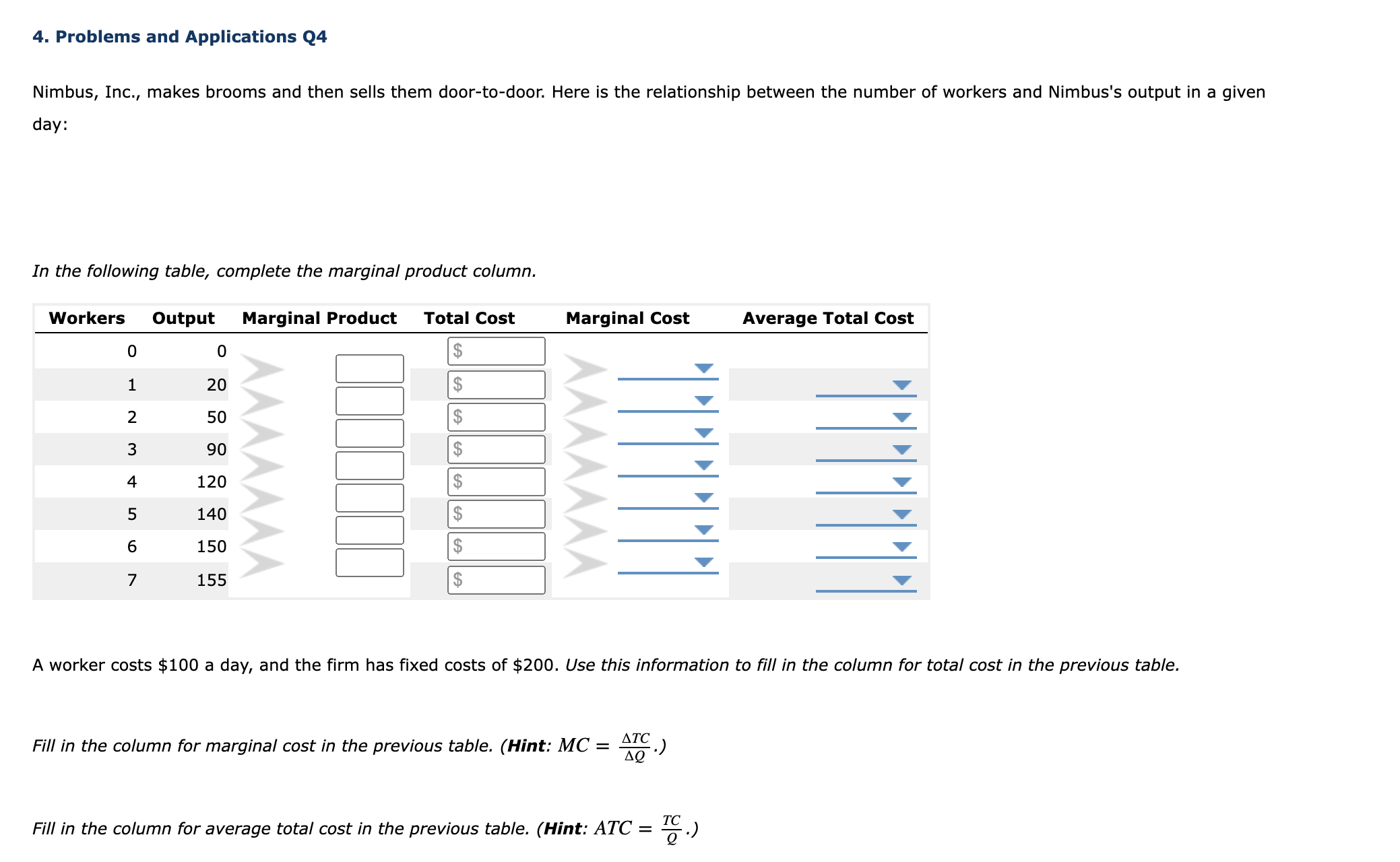Solved 4. Problems and Applications Q4 Nimbus, Inc., makes | Chegg.com