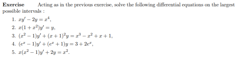 Solved Exercise Acting as in the previous exercise, solve | Chegg.com