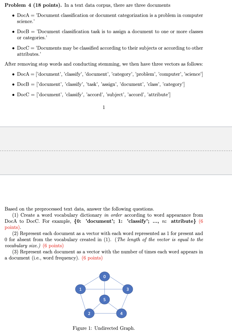 [Solved]: Problem 6 (11 points). Term Frequency - Inverse