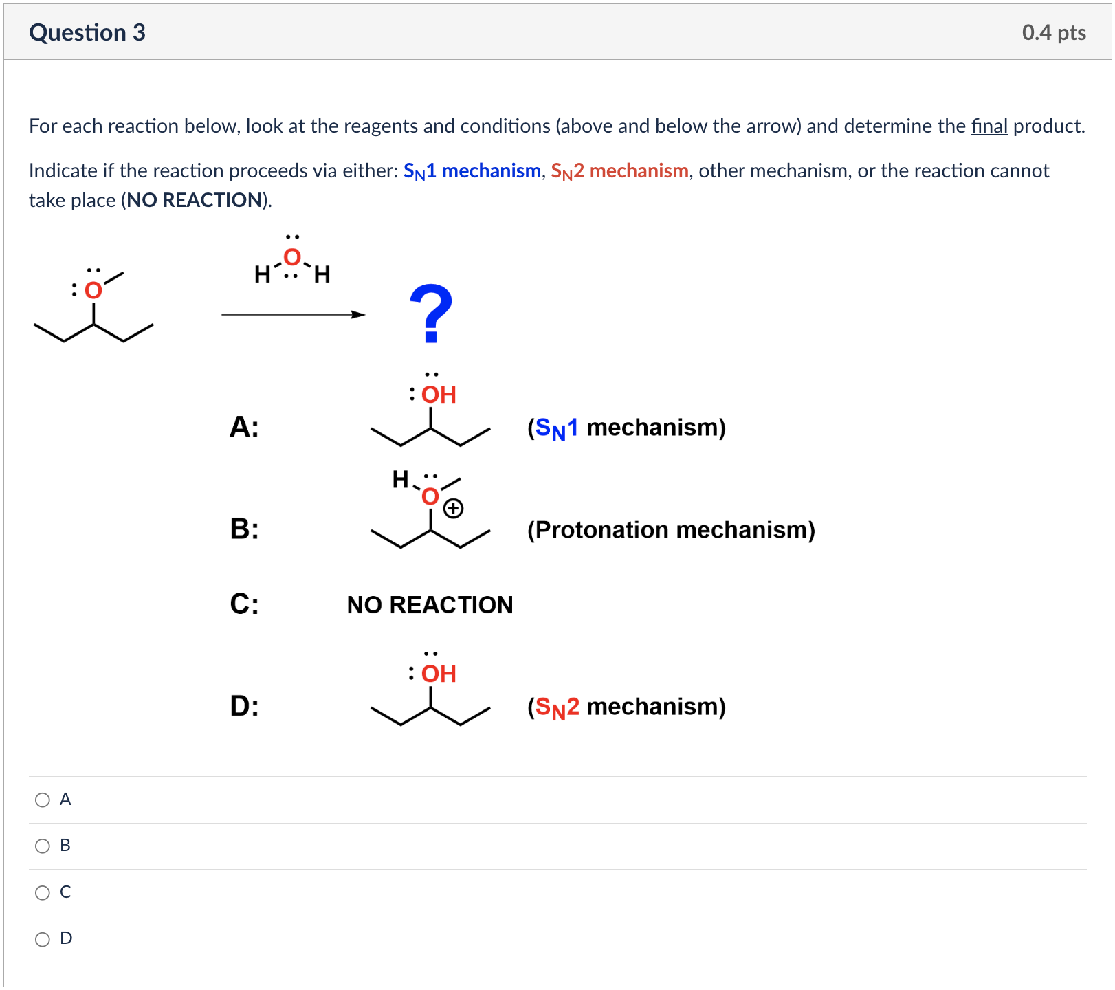 Solved For Each Reaction Below Look At The Reagents And