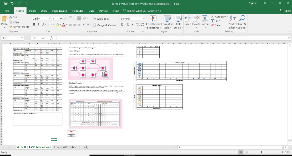 The worksheet contains a network diagram, schedule | Chegg.com