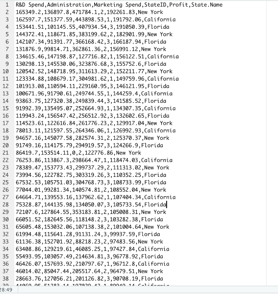 1. Open the first R chunk and read the data from | Chegg.com
