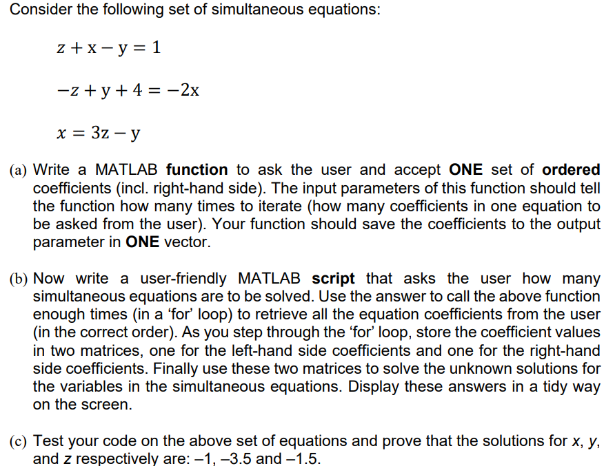 Solved Consider the following set of simultaneous equations: | Chegg.com