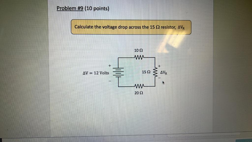 Solved Calculate the voltage drop across the 15Ω resistor, | Chegg.com