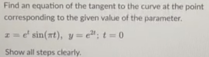 Solved Find an equation of the tangent to the curve at the | Chegg.com