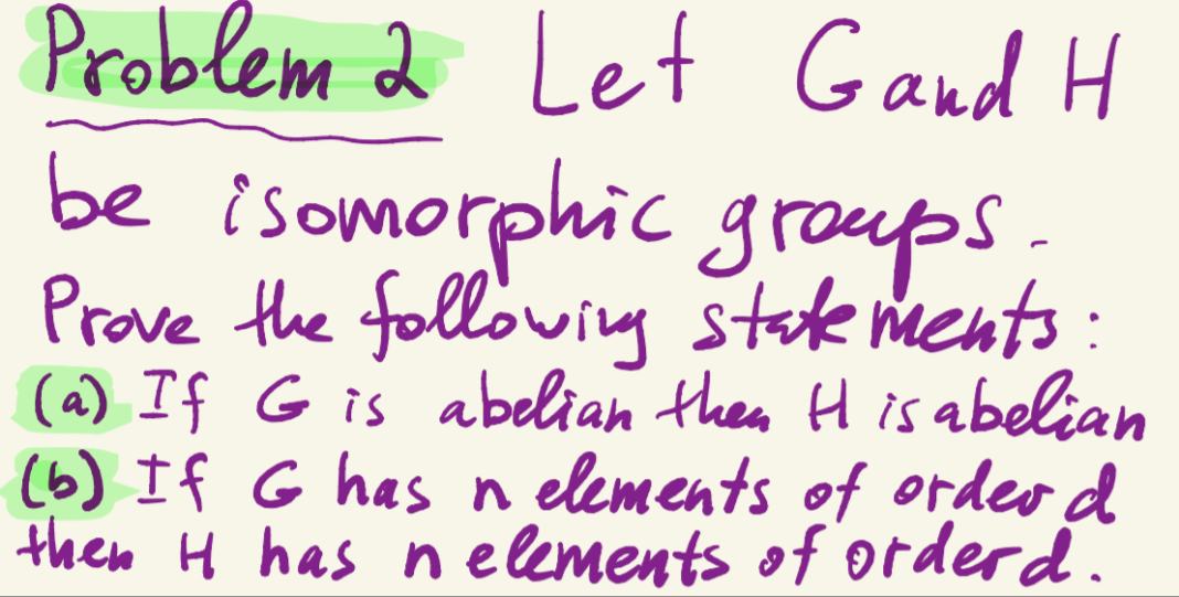 Solved Problem 2 Let Gand H be isomorphic groups Prove the | Chegg.com