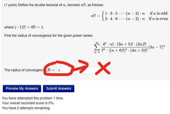Solved Define the double factorial of n, denoted n!!, as | Chegg.com