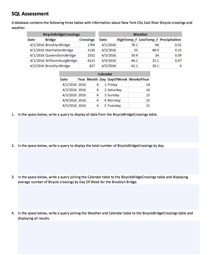 Solved Sql Assessment A Database Contains The Following 