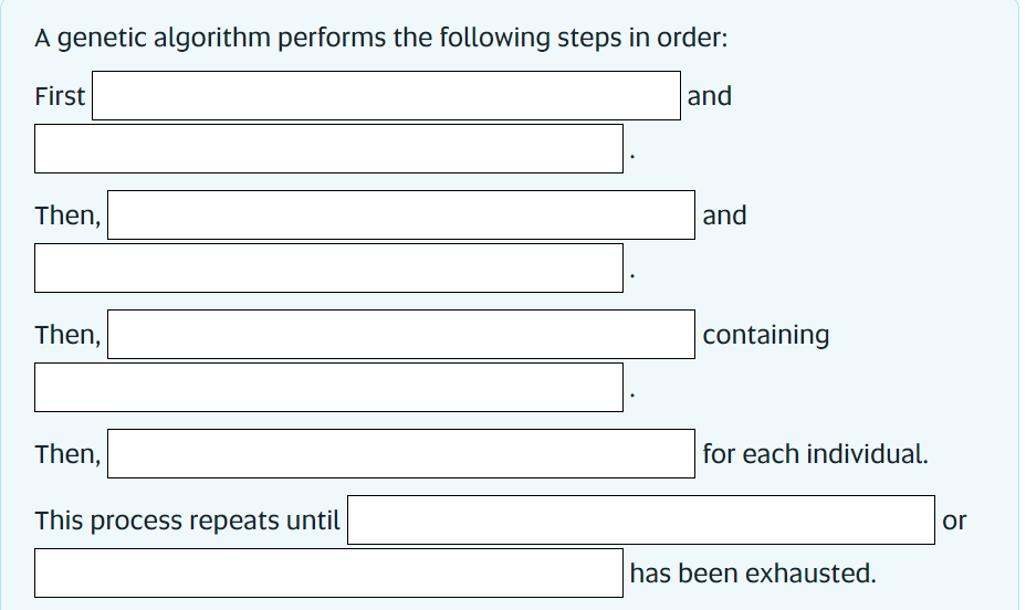 Solved A genetic algorithm performs the following steps in | Chegg.com