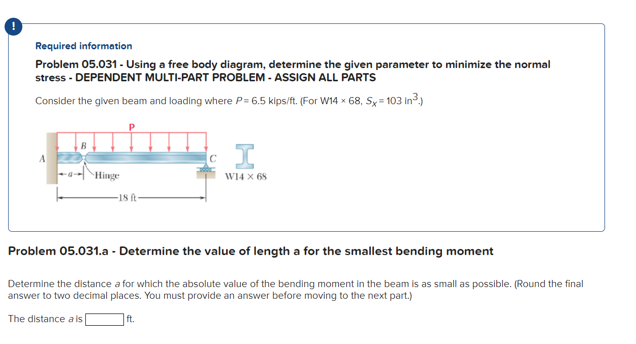 Solved Problem 05.031 - Using a free body diagram, determine | Chegg.com