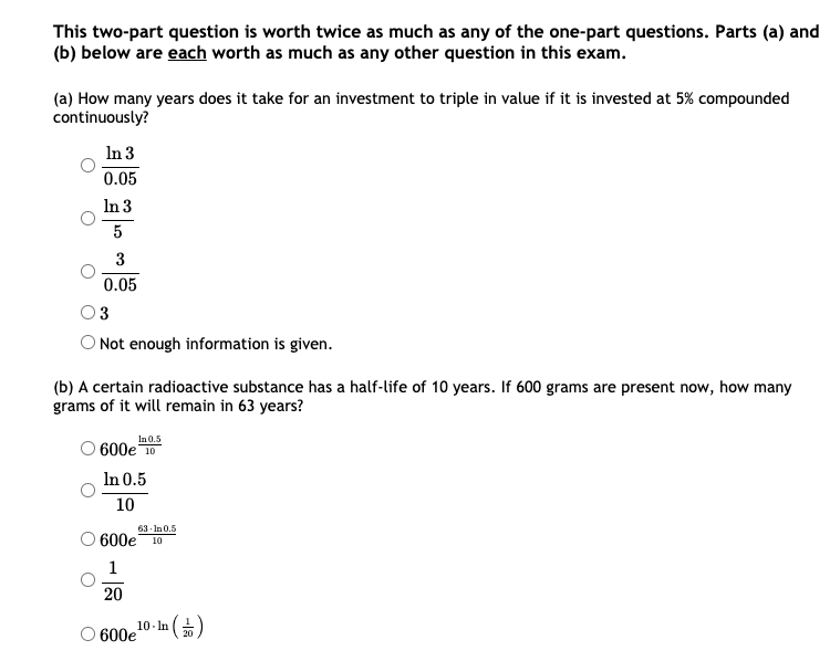 Solved This two-part question is worth twice as much as any | Chegg.com