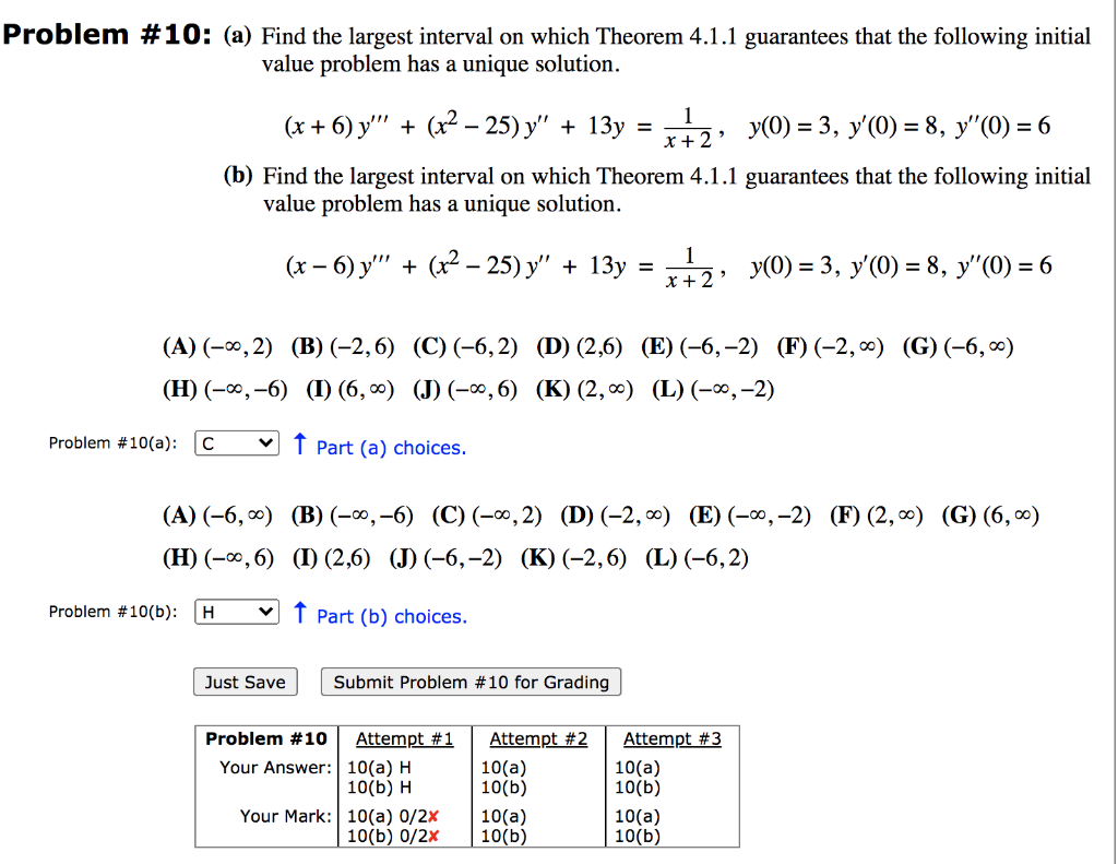 Solved (a) Find the largest interval on which Theorem 4.1.1 | Chegg.com