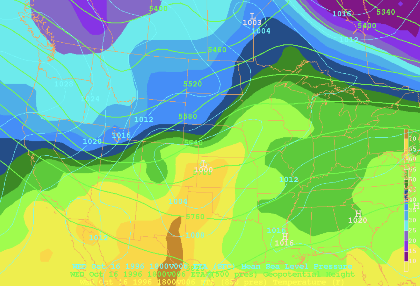 Solved For the 18z/16 Oct. map, circle the correct choice | Chegg.com