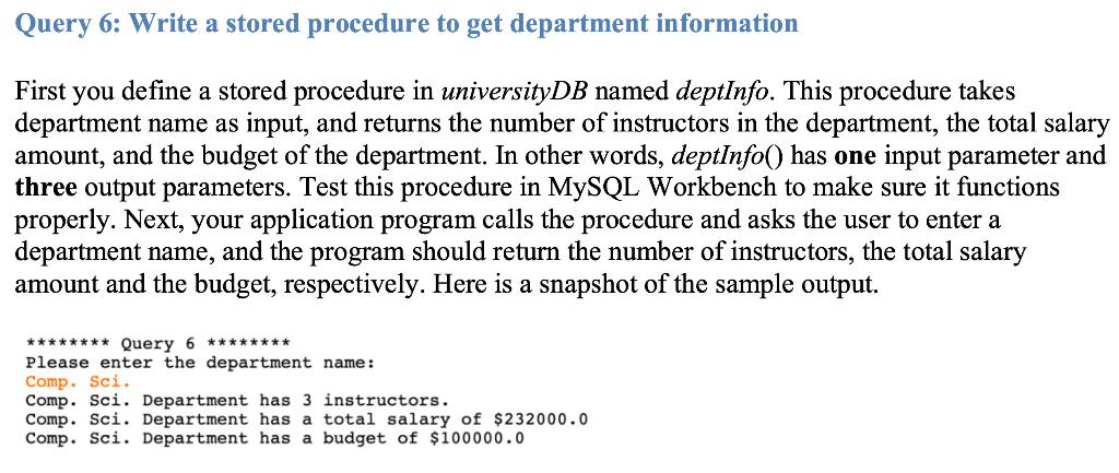 Solved First you define a stored procedure in university DB | Chegg.com