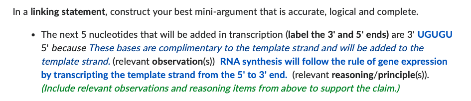 Solved In a linking statement, construct your best | Chegg.com