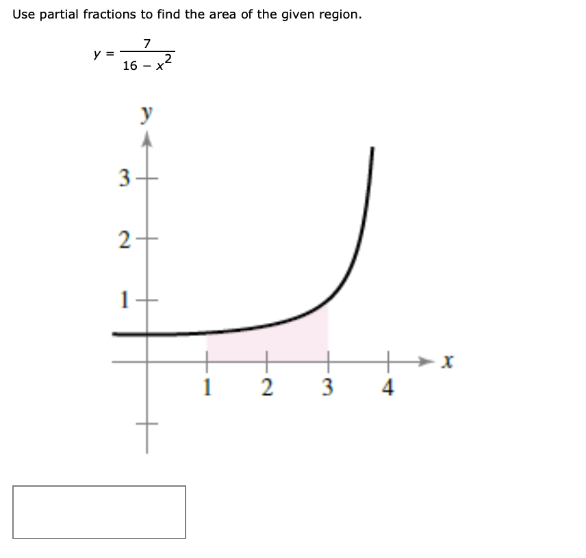Solved Use partial fractions to find the area of the given | Chegg.com