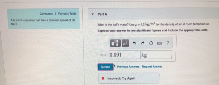 Solved Constants I Periodic Table Part A A6.5-cm-diameter | Chegg.com