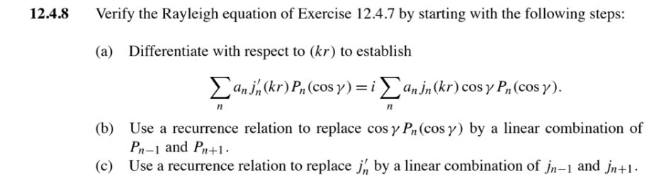 12.4.8 Verify the Rayleigh equation of Exercise | Chegg.com