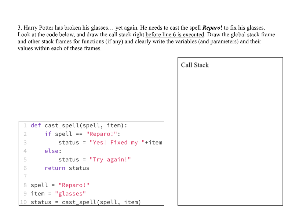 Solved 3. Harry Potter has broken his glasses... yet again. | Chegg.com