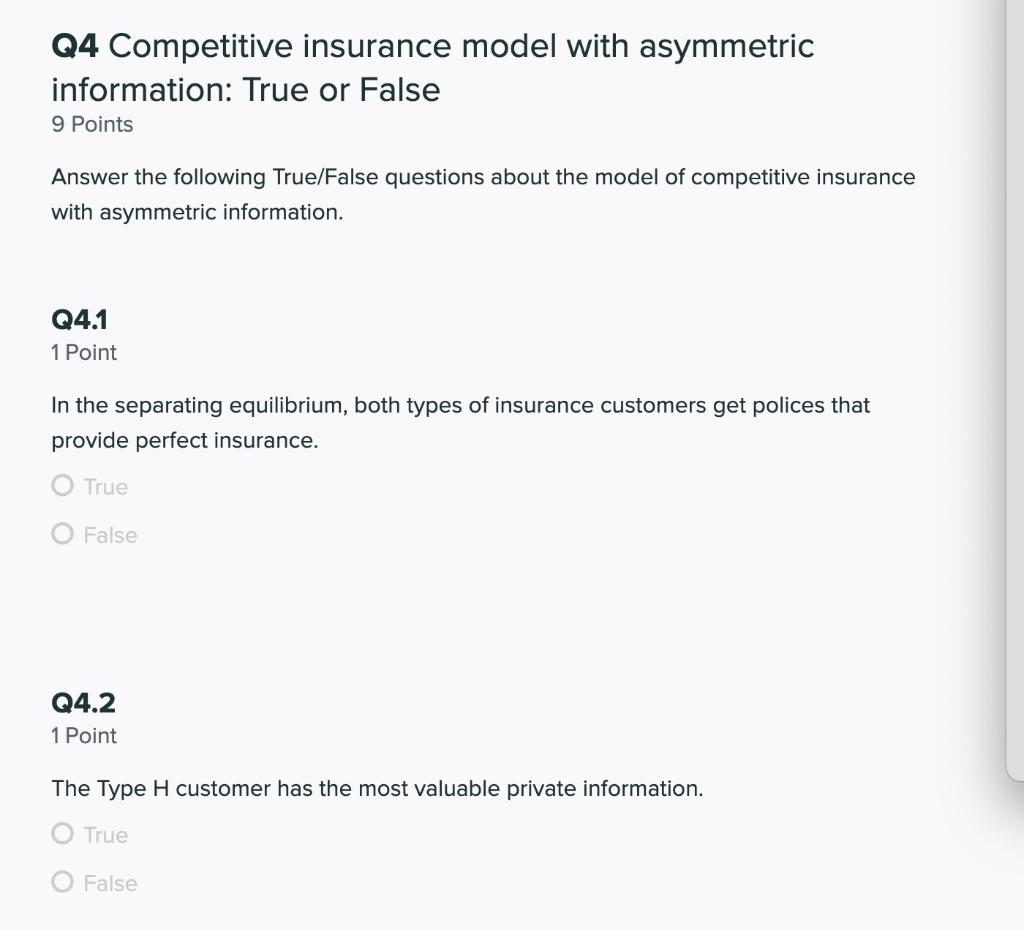 Solved Q4 Competitive insurance model with asymmetric | Chegg.com Solved Q4 Competitive insurance model with asymmetric | Chegg.com
