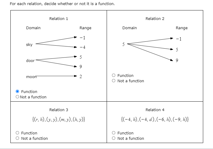 Solved For each relation, decide whether or not it is a | Chegg.com